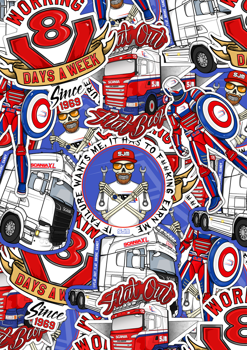 Stickers – flat out flat broke