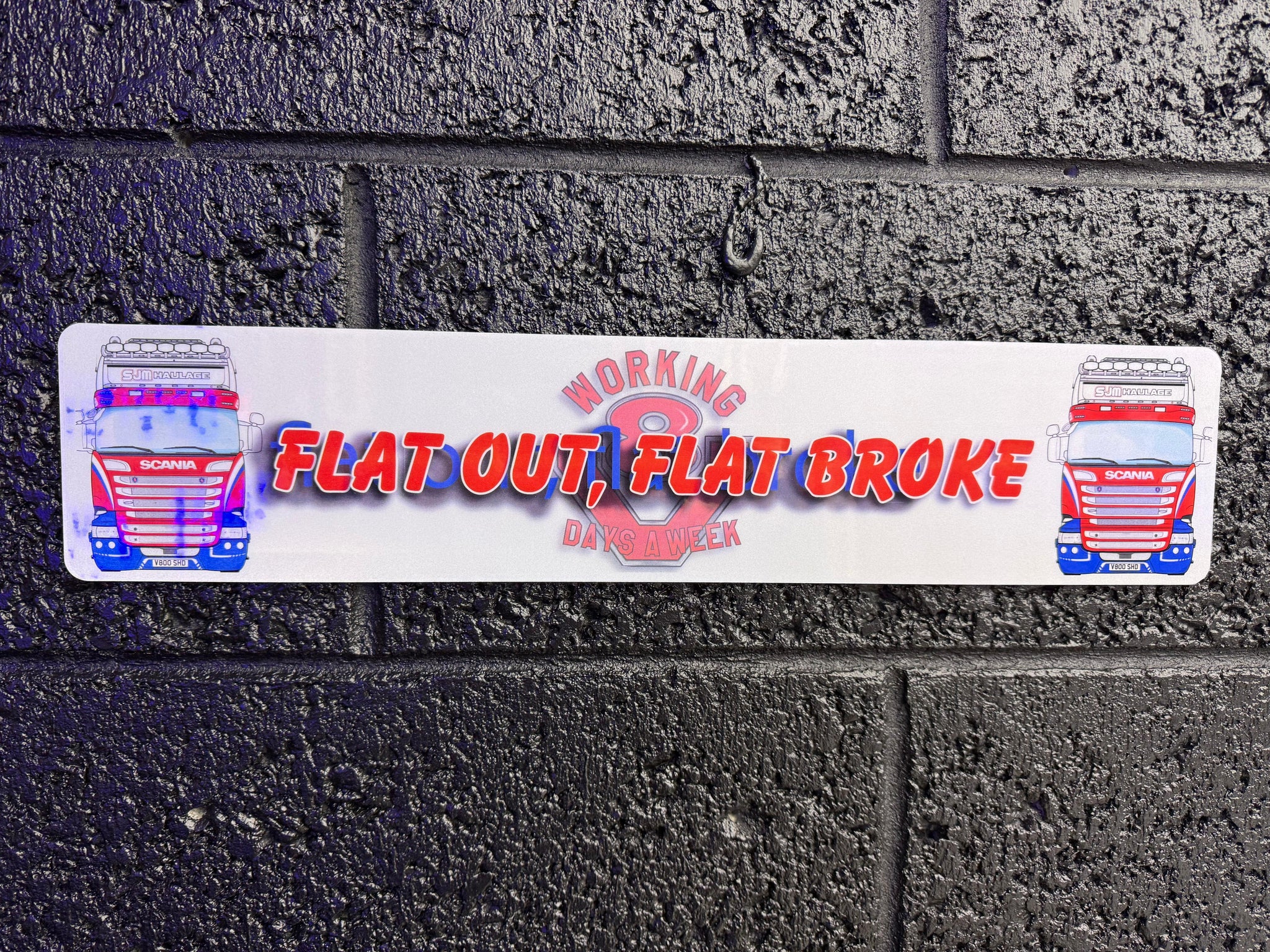 FOFB ACRYLIC NUMBER PLATE – flat out flat broke